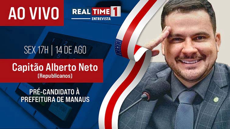 Capitão Alberto Neto é o entrevistado desta sexta na TVRTime1 - RealTime1